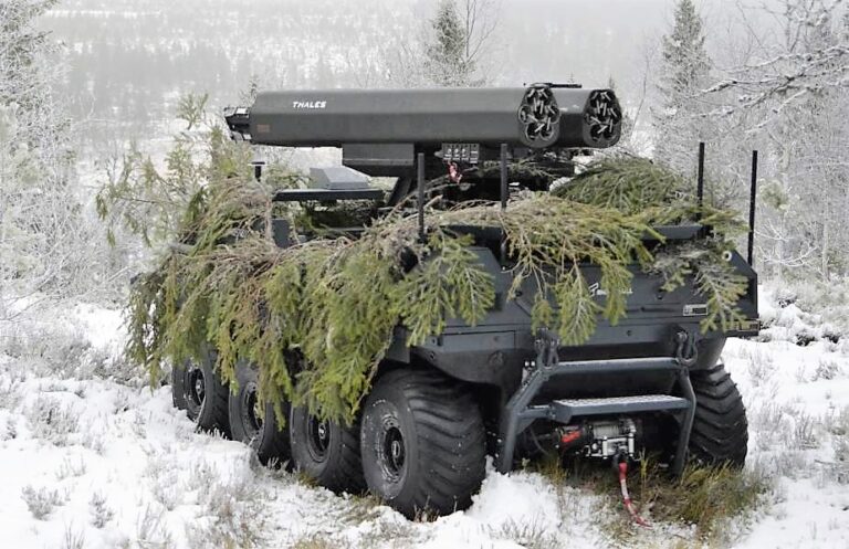 Rheinmetall Mission Master SP UGV with Thales 70mm guided rockets ...